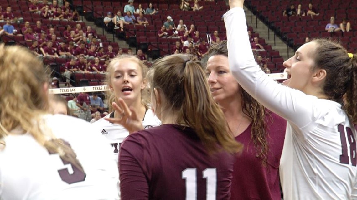 Texas A&M volleyball opens SEC play with a sweep over Arkansas | kagstv.com