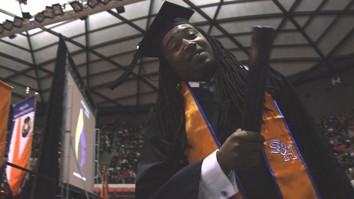 Sam Houston State football star returns to get his diploma 17 years ...
