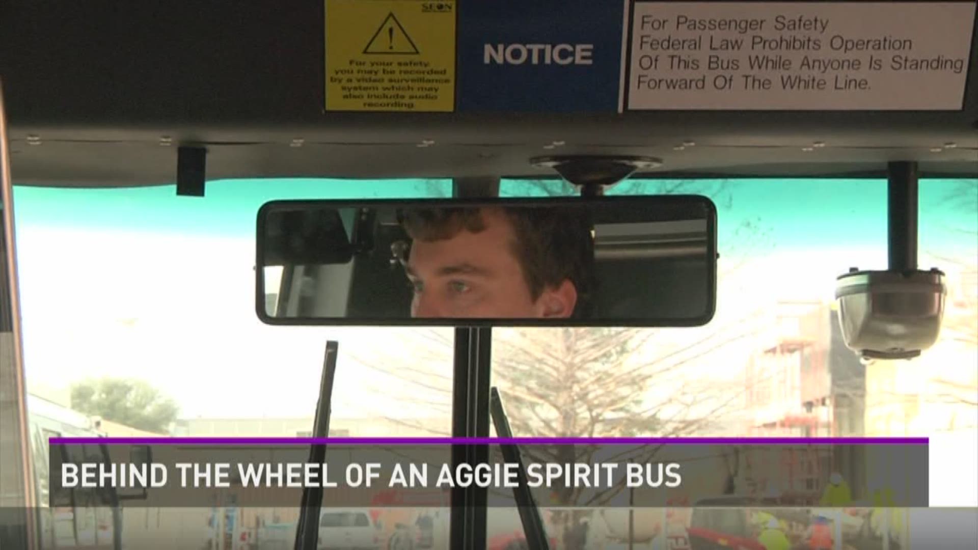 Behind the wheel of an Aggie Spirit bus | kagstv.com