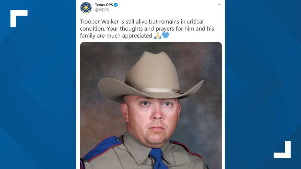 Texas DPS Trooper Chad Walker still alive, in critical condition ...