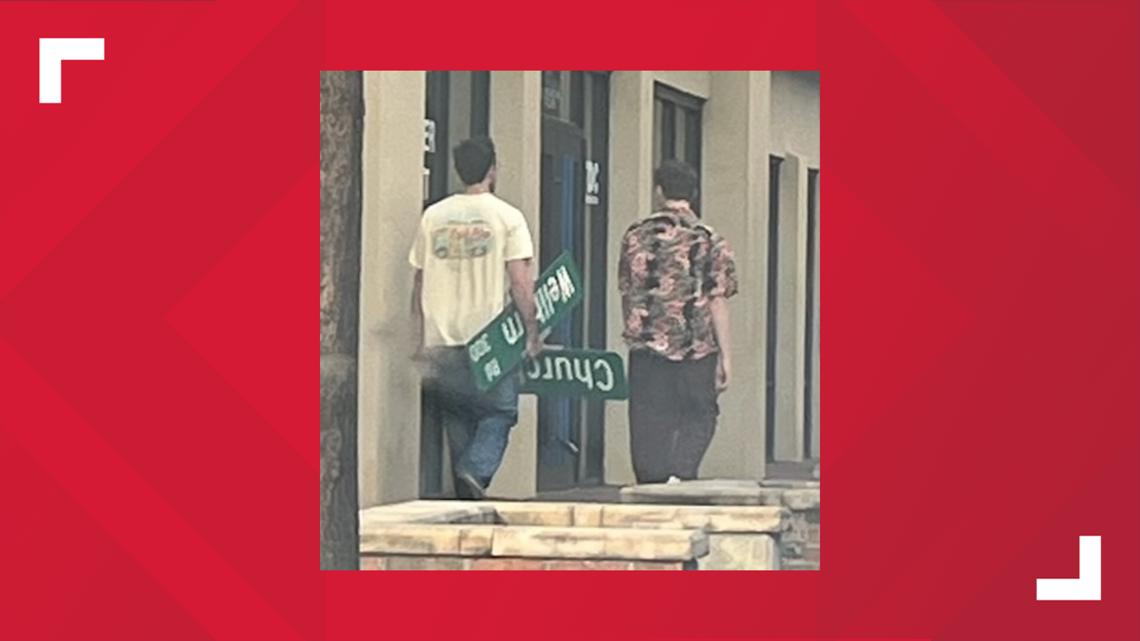 College Station Police looking to identify street sign thieves | kagstv.com