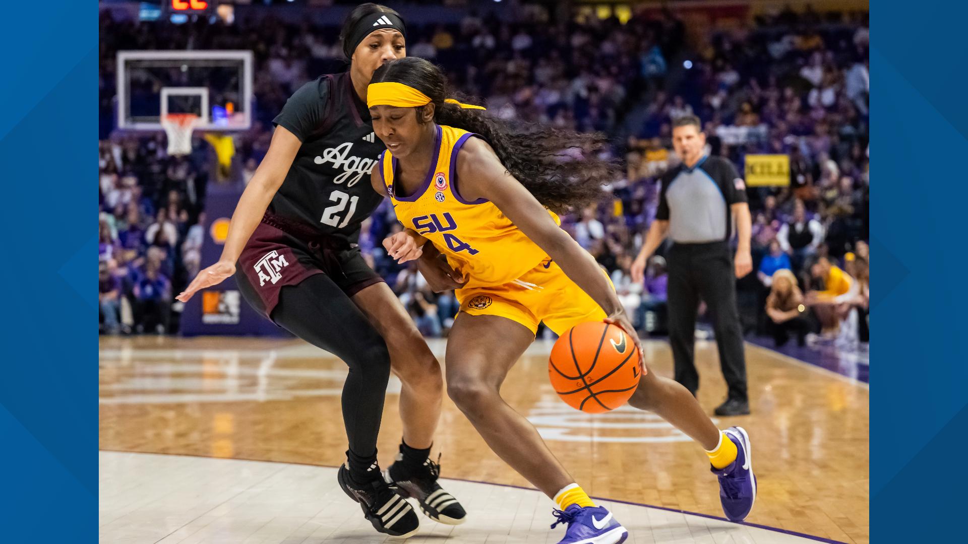 No. 5 LSU tops Texas A&M 64-51 behind 22 points from Flau'Jae Johnson ...