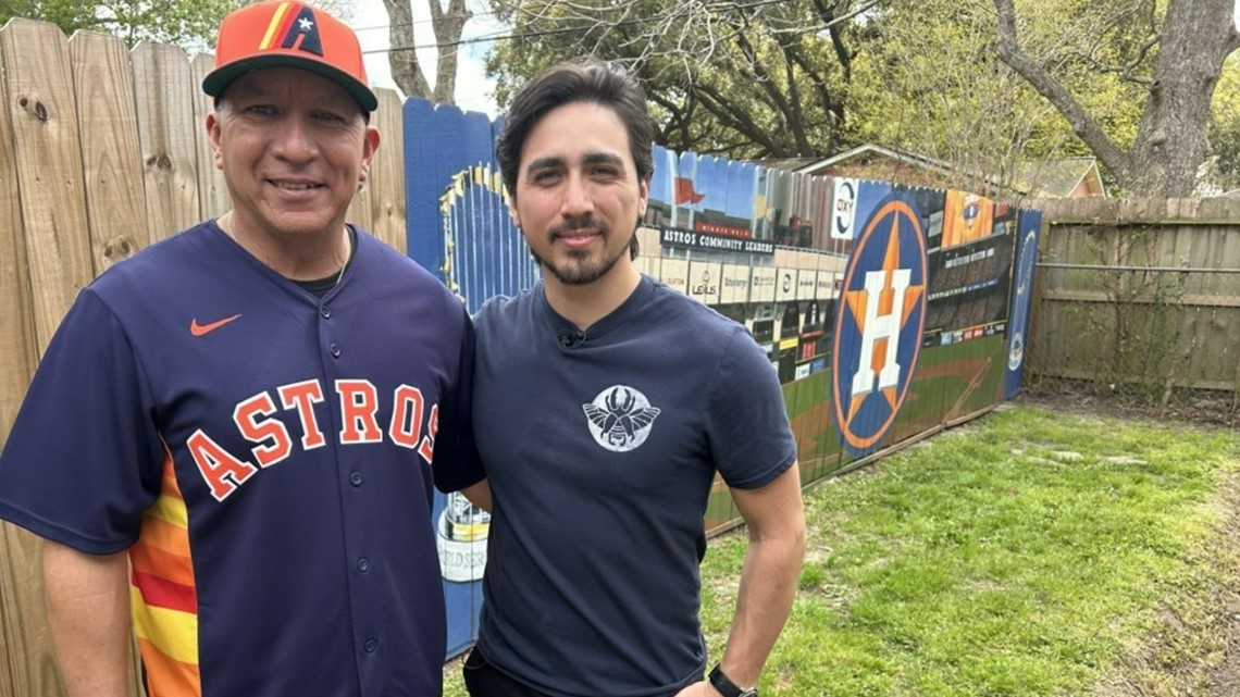 Astros fan gets Minute Maid Park painted on backyard fence | kagstv.com
